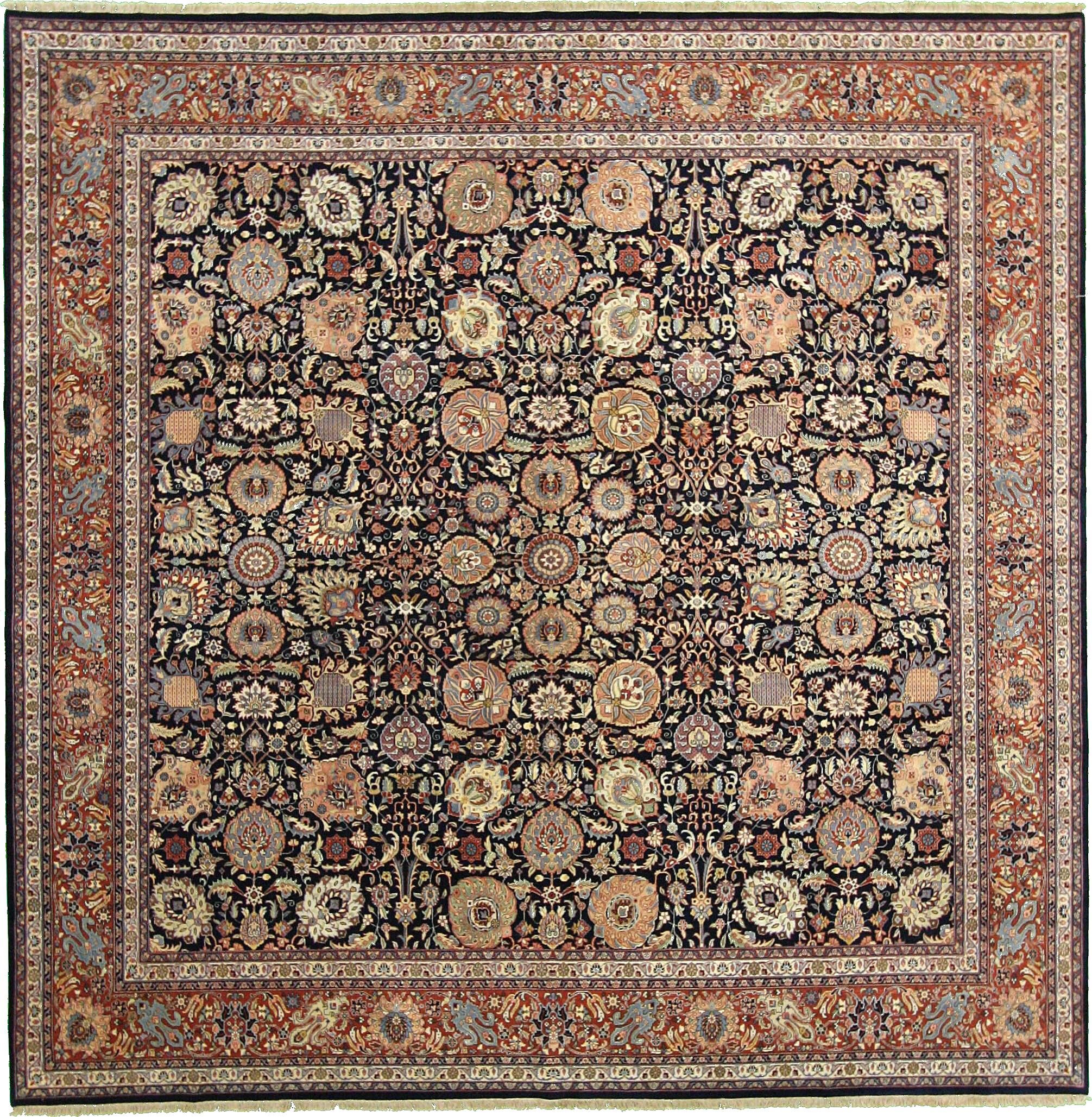 Navy Blue 12 X 12 Kensington Oriental Square Rug ESaleRugs Navy Blue 12 X 12 Kensington Oriental Square Rug ESaleRugs