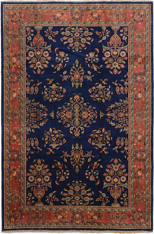 Navy Blue 203cm x 305cm Sarough Oriental Rug | Oriental Rugs | AU Rugs
