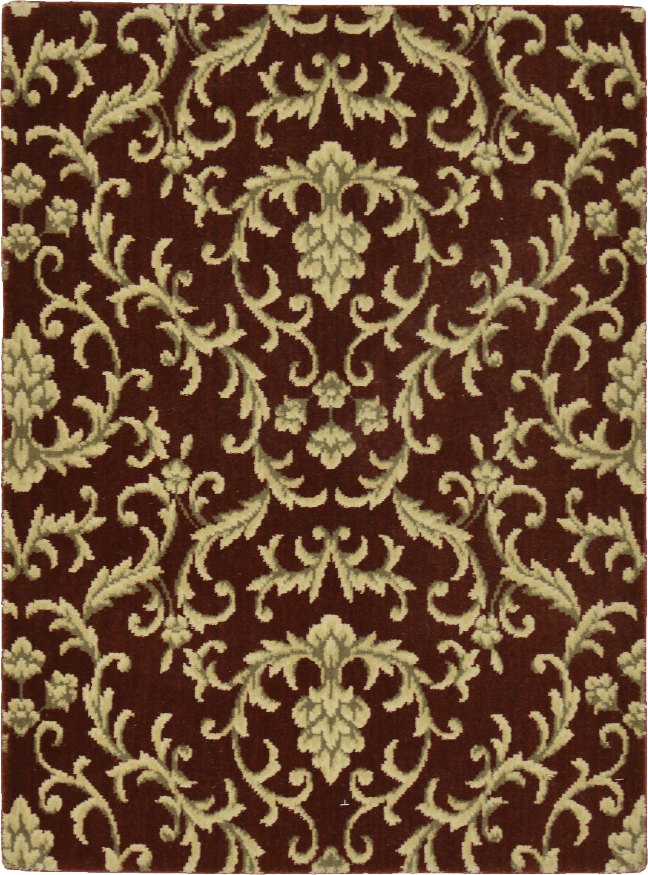 Red 2' 3 x 3' Damask Rug | eSaleRugs