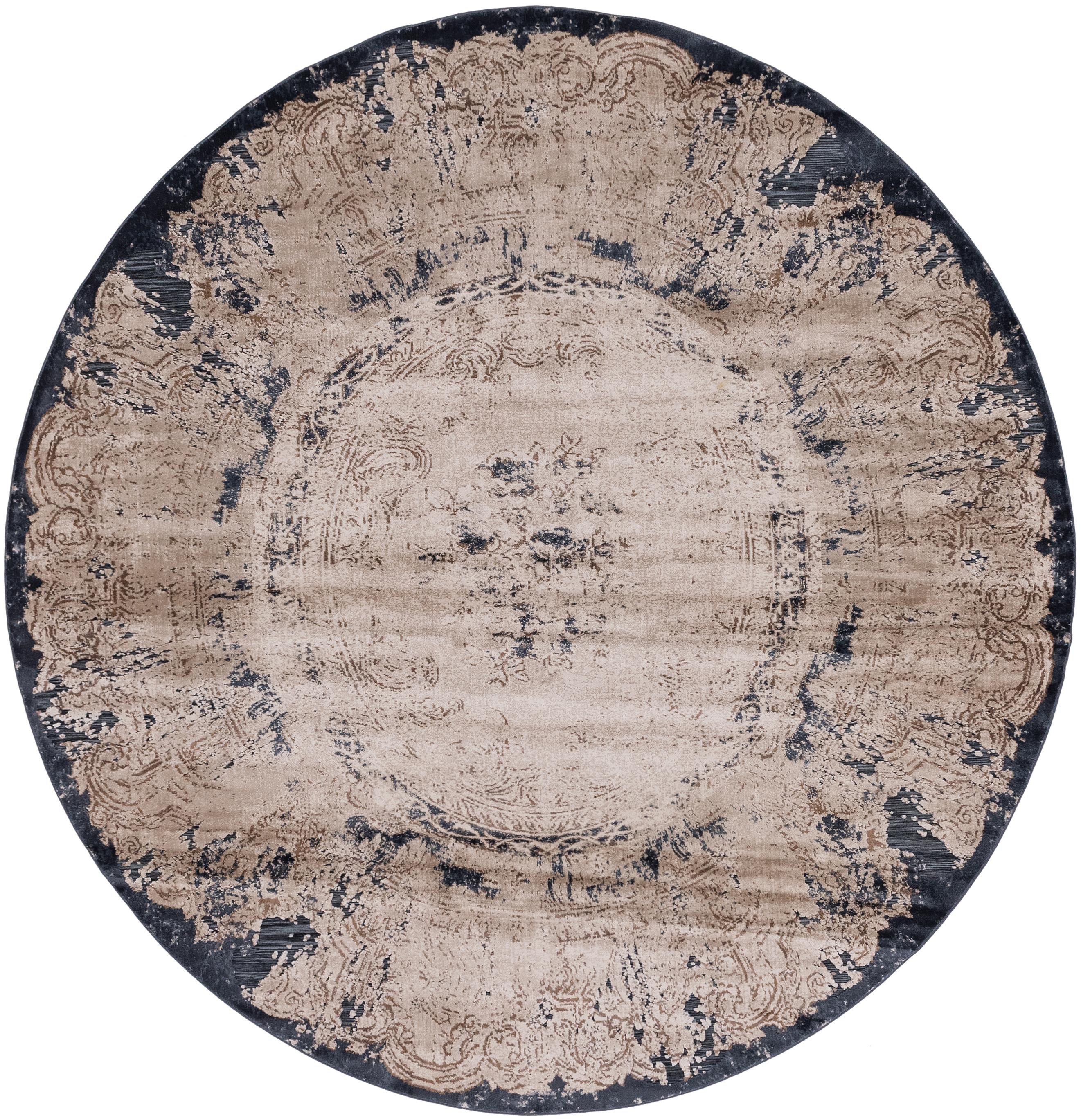 Cream 8' x 8' Eliza Round Rug | Rugs.com