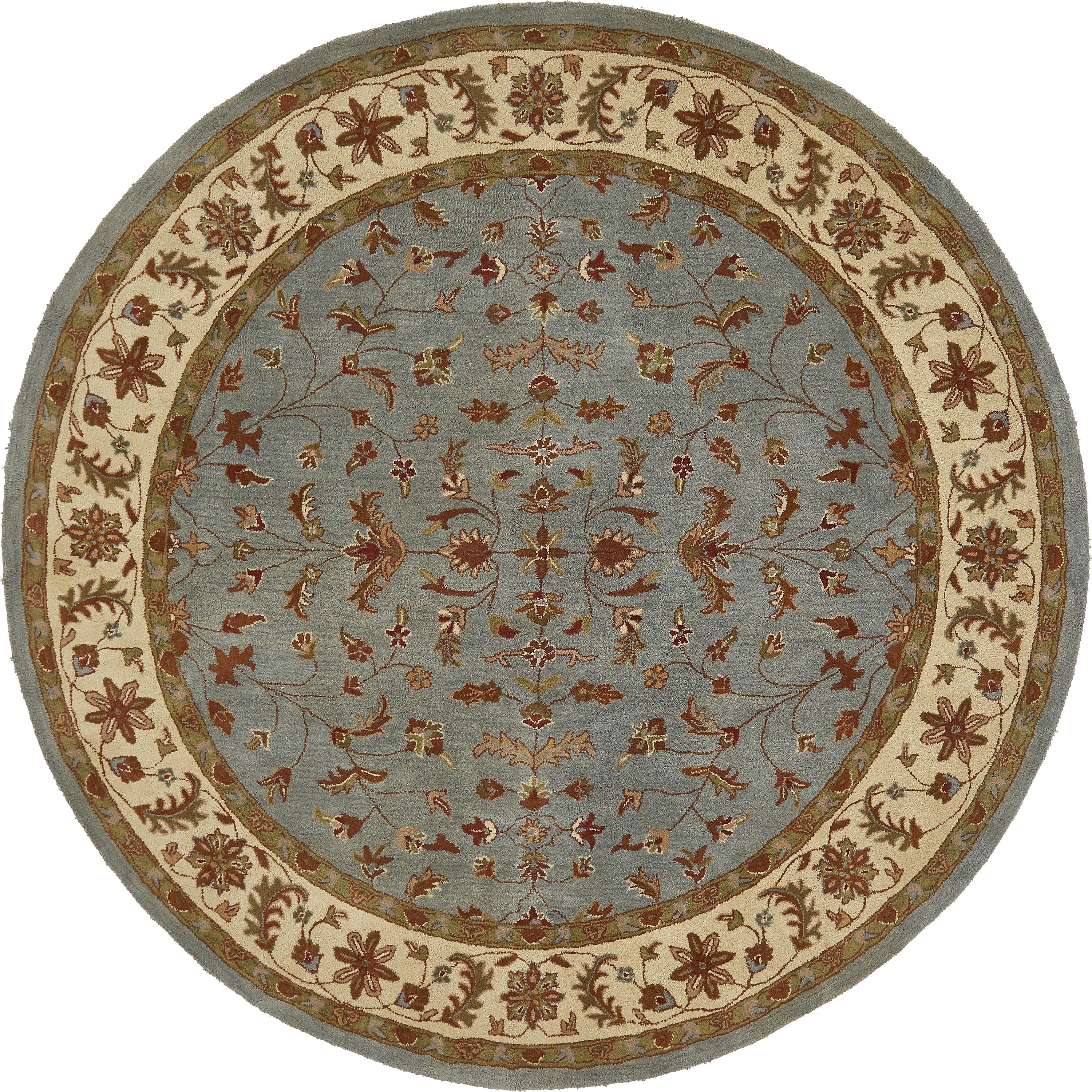 Blue 9' 9 x 9' 9 Classic Agra Round Rug | eSaleRugs