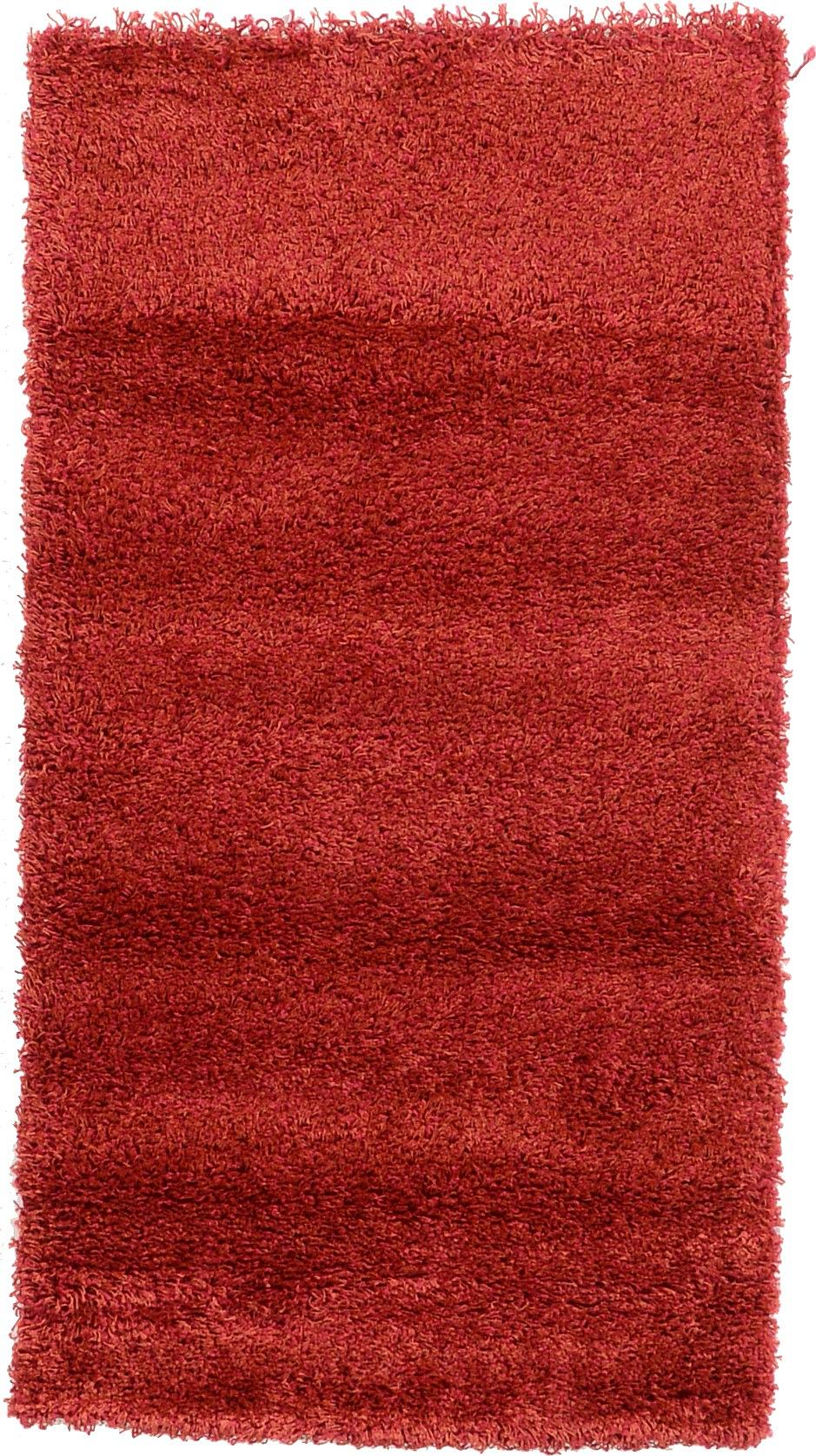 Red 2' 7 x 5' Solid Shag Rug | eSaleRugs