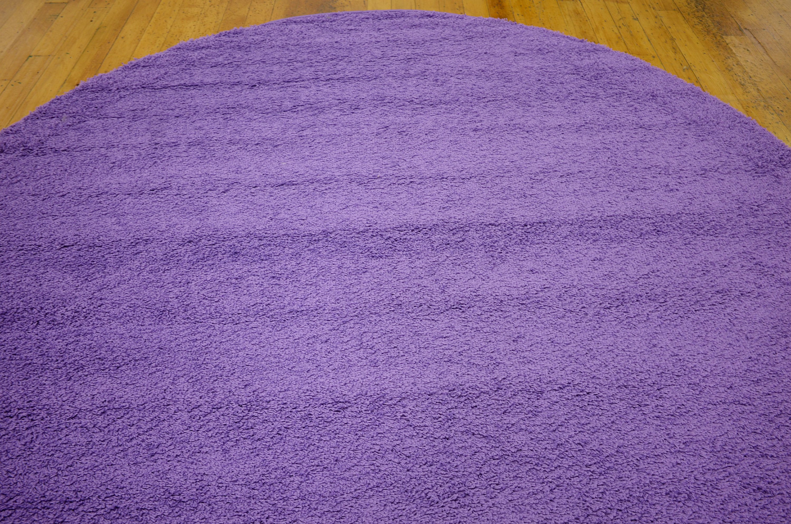 Purple 8' x 8' Solid Frieze Round Rug | Area Rugs | eSaleRugs