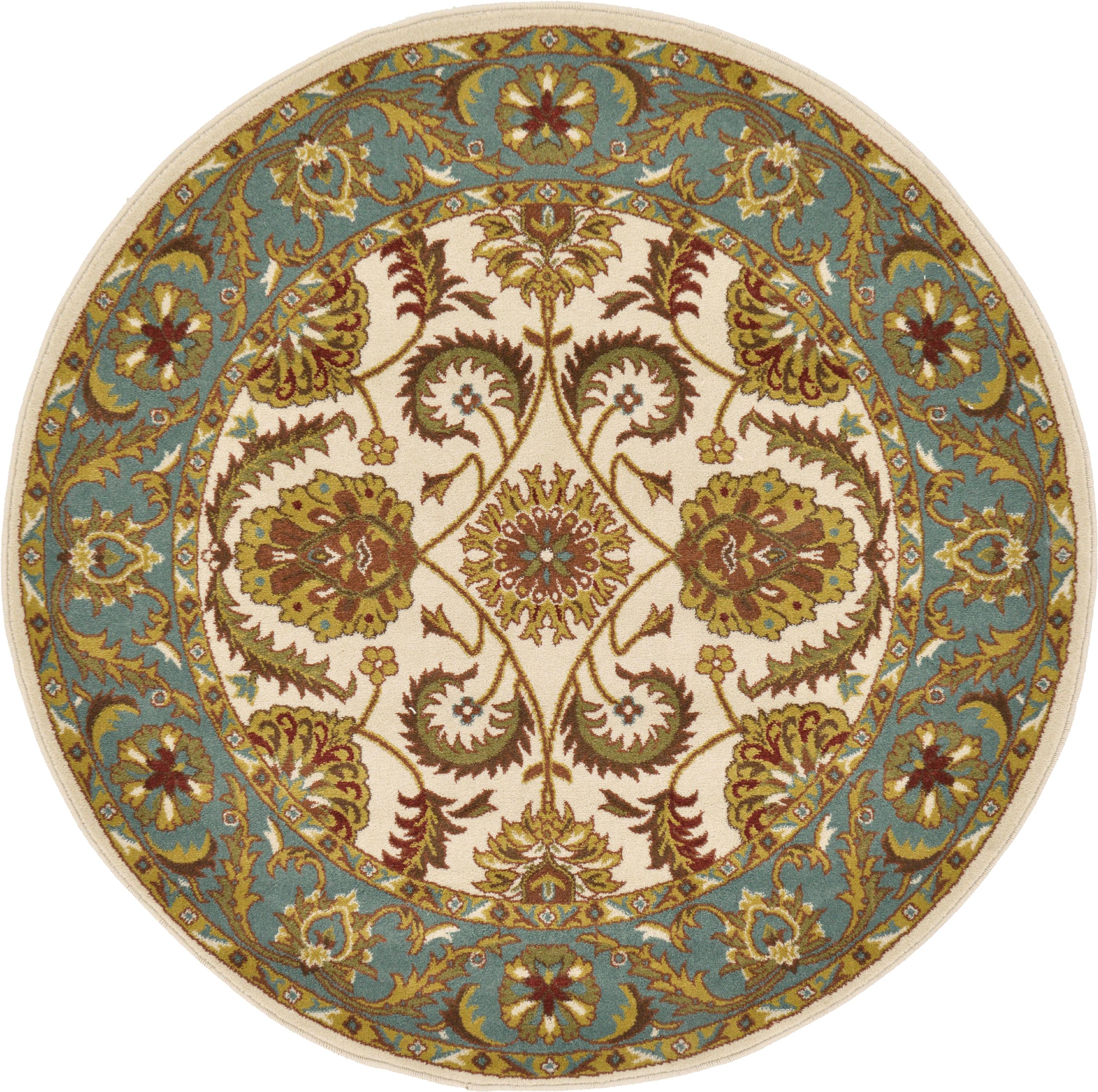 Beige 5' x 5' Classic Agra Round Rug | eSaleRugs