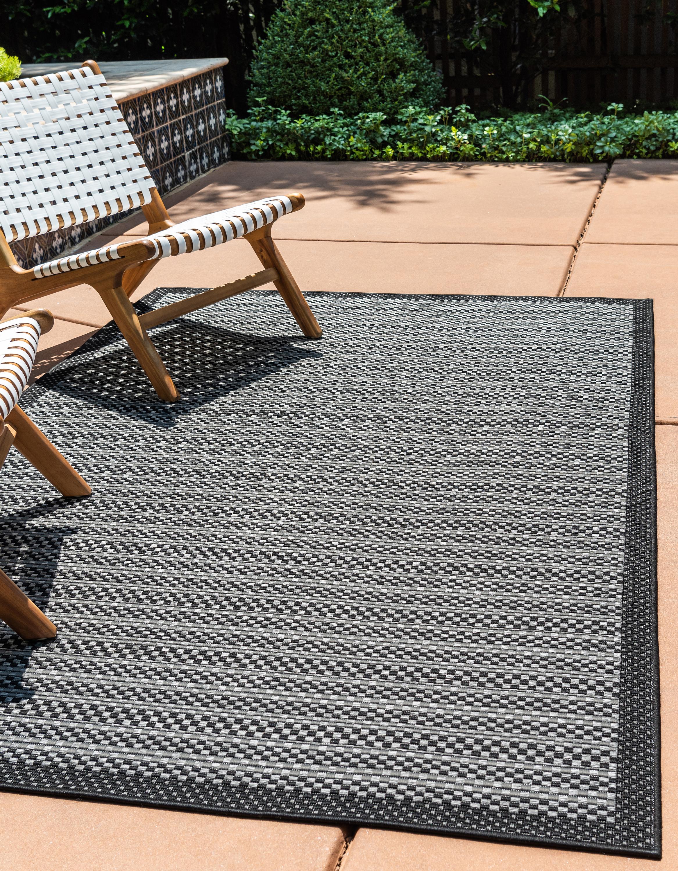 Gray 3 3 X 5 Outdoor Border Rug Area Rugs ESaleRugs