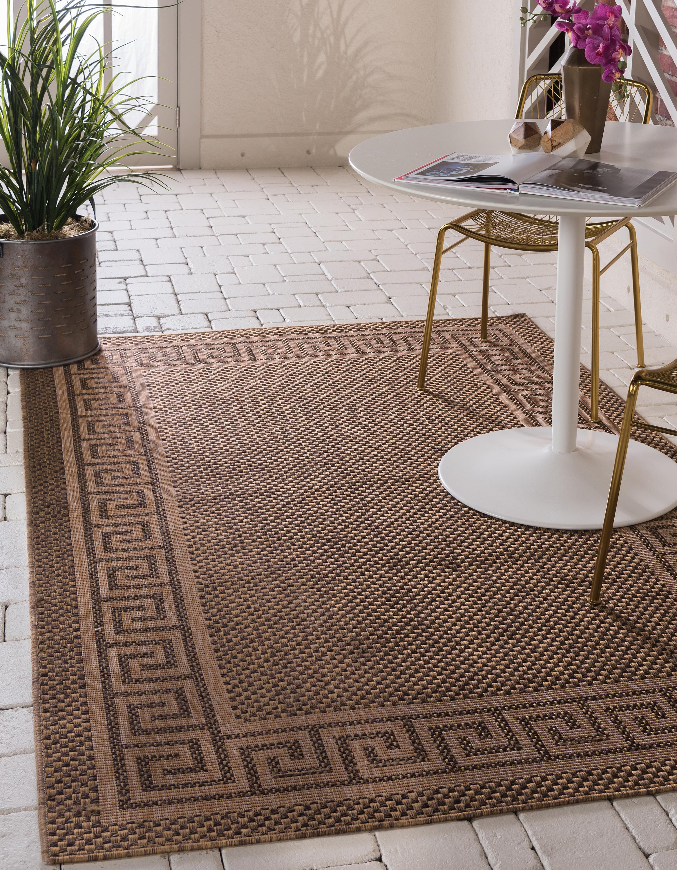 Brown 3 3 X 5 Outdoor Border Rug Rugs