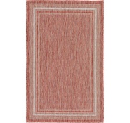 Rust Red 5' x 8' Outdoor Border Rug | Rugs.com