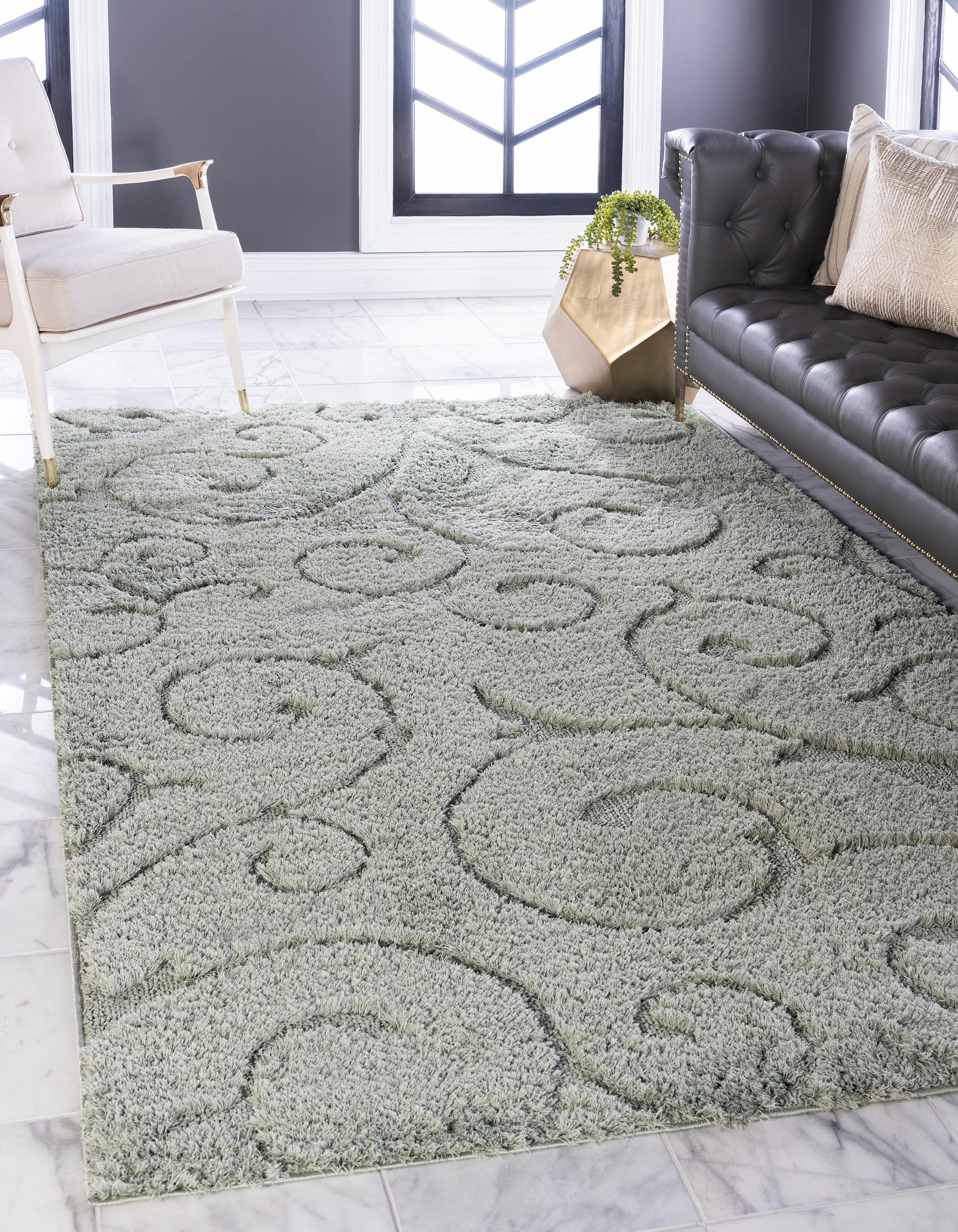 Green 4 X 6 Botanical Shag Rug Area Rugs Rugs