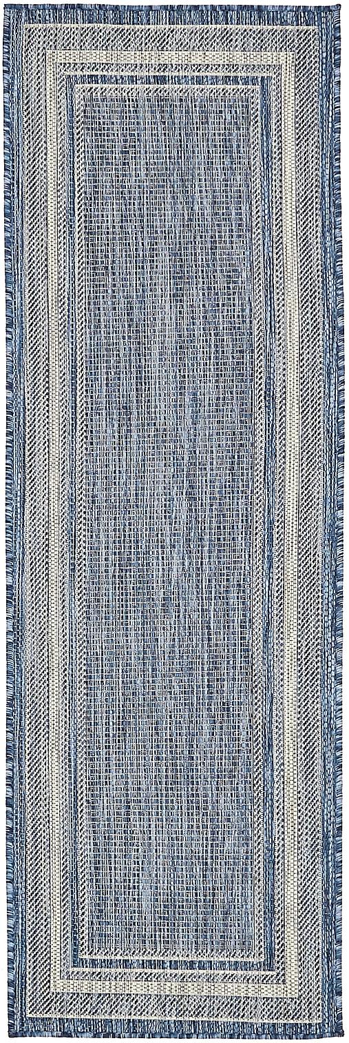 Blue 2' x 6' Outdoor Border Runner Rug | Area Rugs | Rugs.com