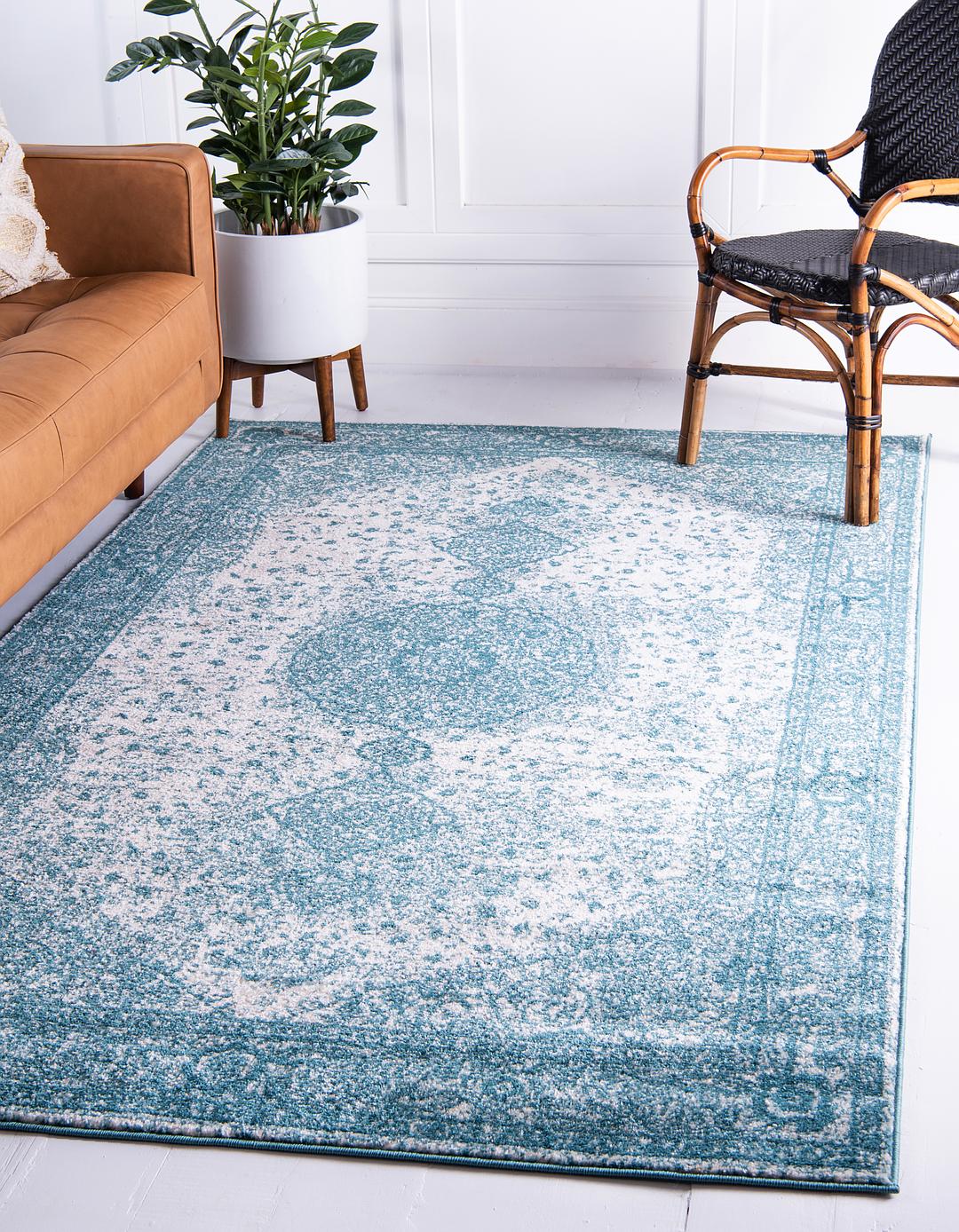 Turquoise 8' x 10' Dover Rug | Area Rugs | Rugs.com